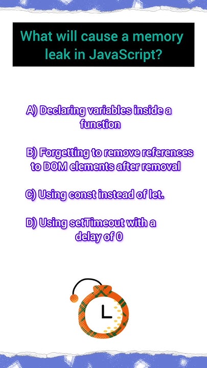 Avoid Memory Leaks in JavaScript! 🚀 Quiz & Tips #javascript #quiz #shorts #trending # ...