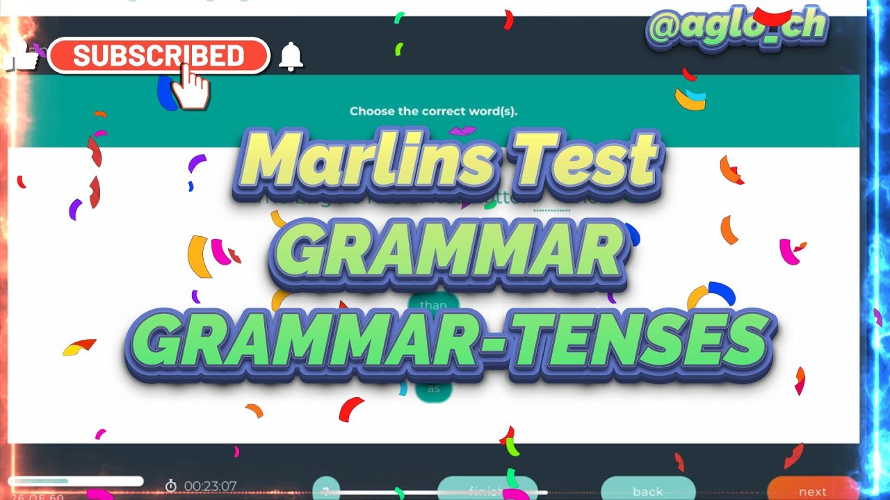 Marlins Test For Seafarer - Grammar, Grammar - Tenses - YouTube