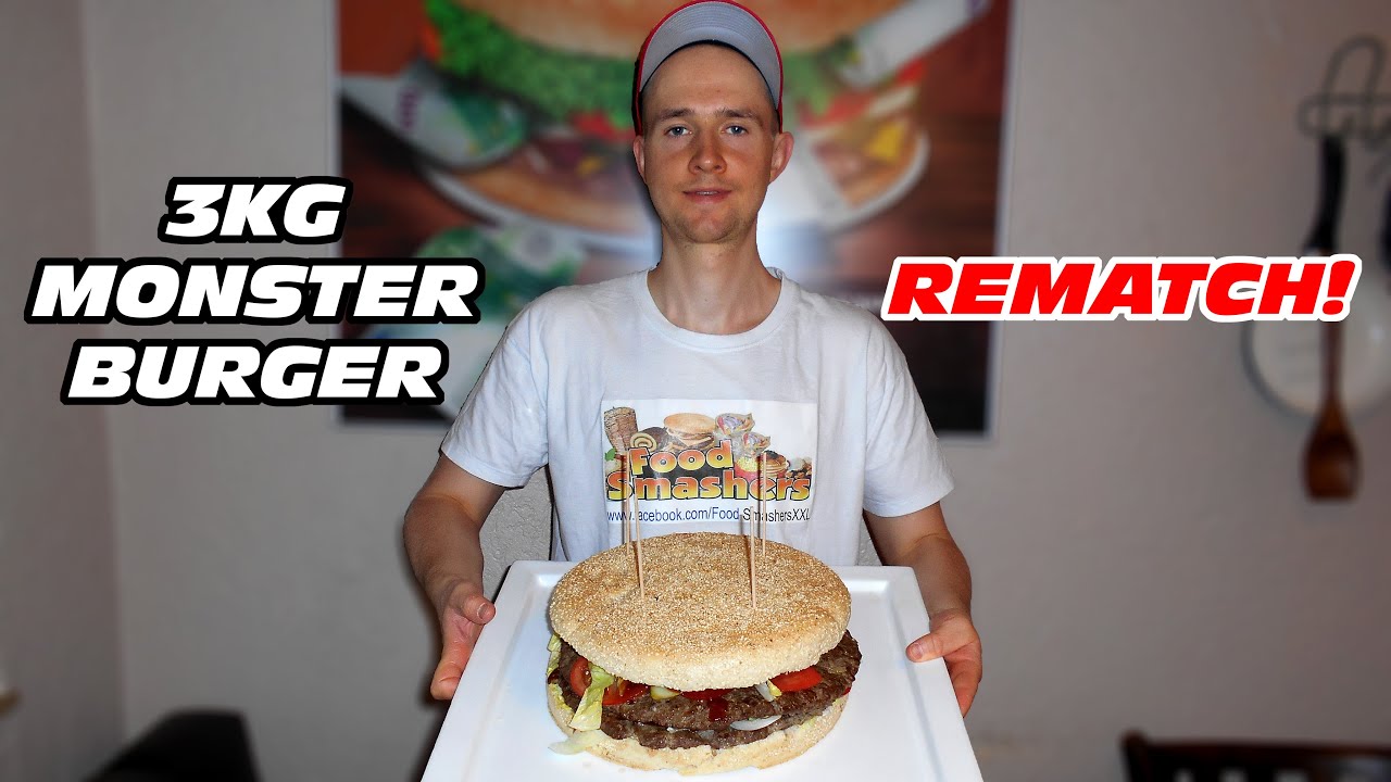 XXL 3kg Burger Challenge in Germany (Rematch)! - YouTube