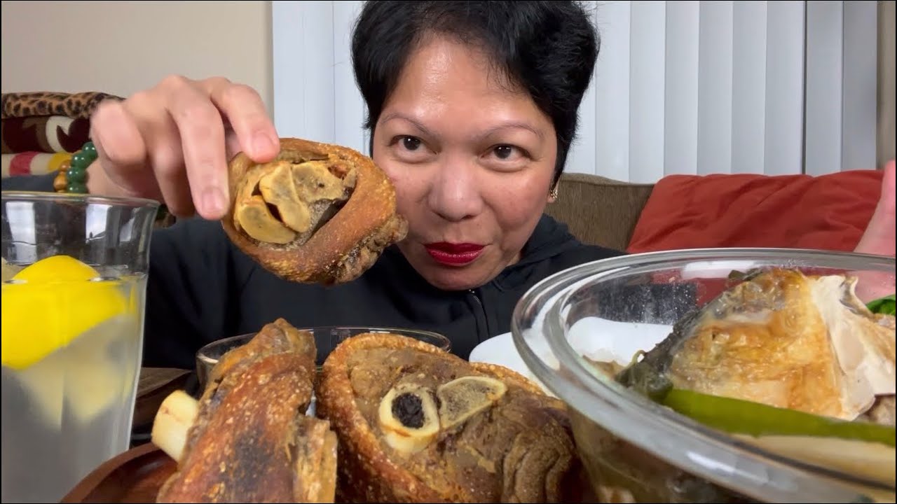 CRISPY PORK PATA SLICE | DINENGDENG NA BANGUS | FILIPINO FOOD | ASMR ...