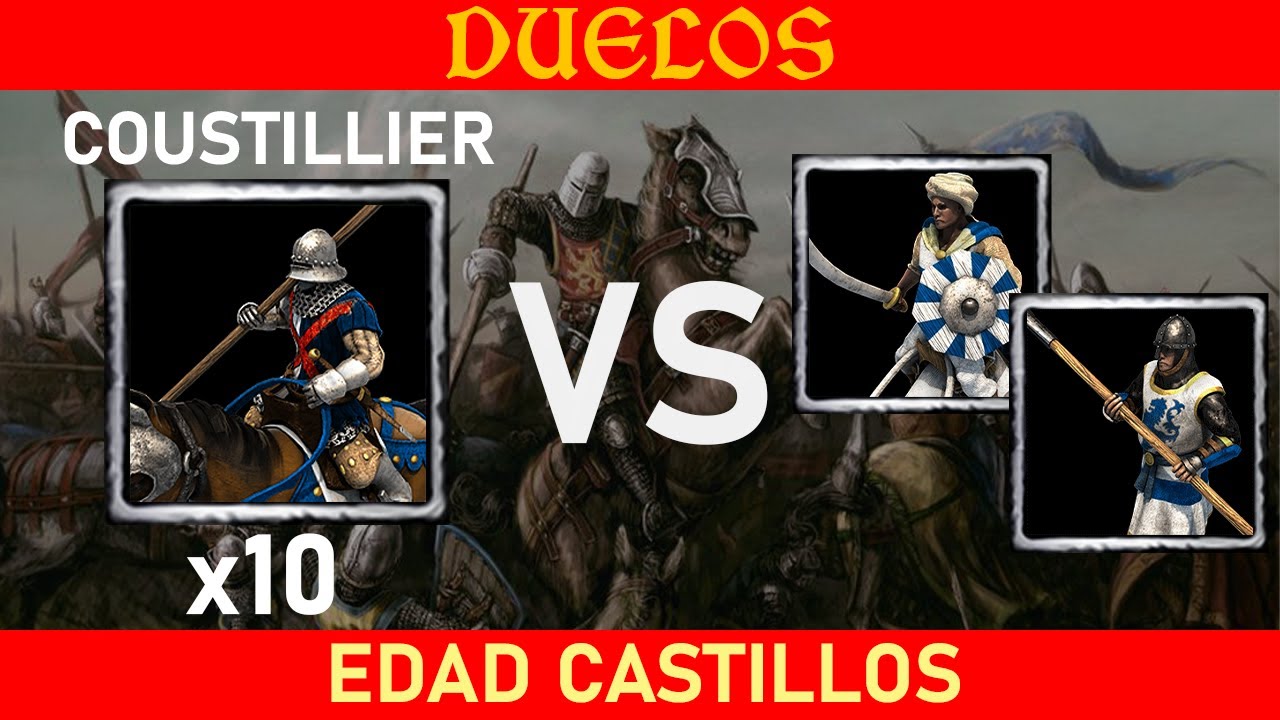 ⚔️ 10 Coustillier VS 10 Camellos / Piqueros [AOE2] Edad Castillos - YouTube