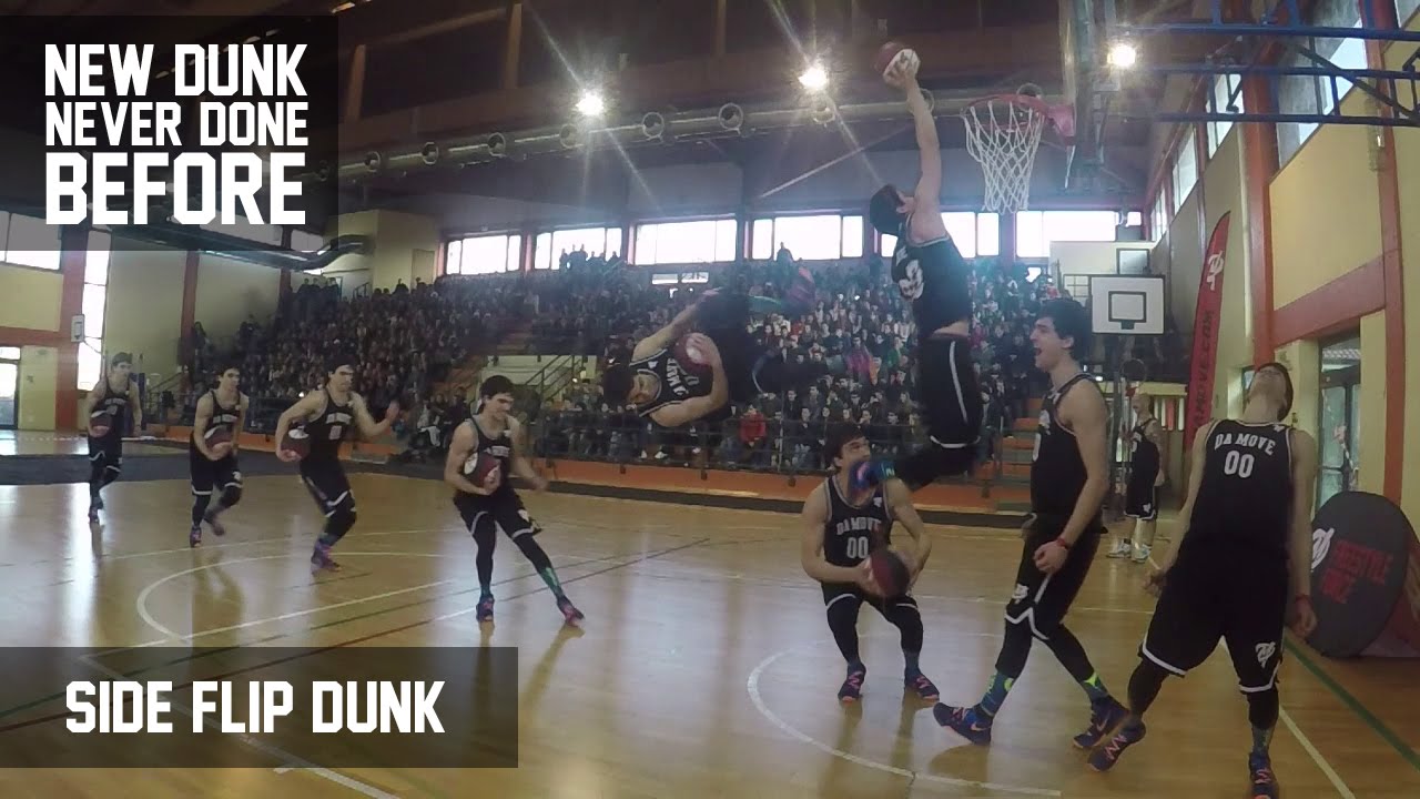 Side flip dunk | NEW dunk NEVER done before! | Da Move Crew - YouTube
