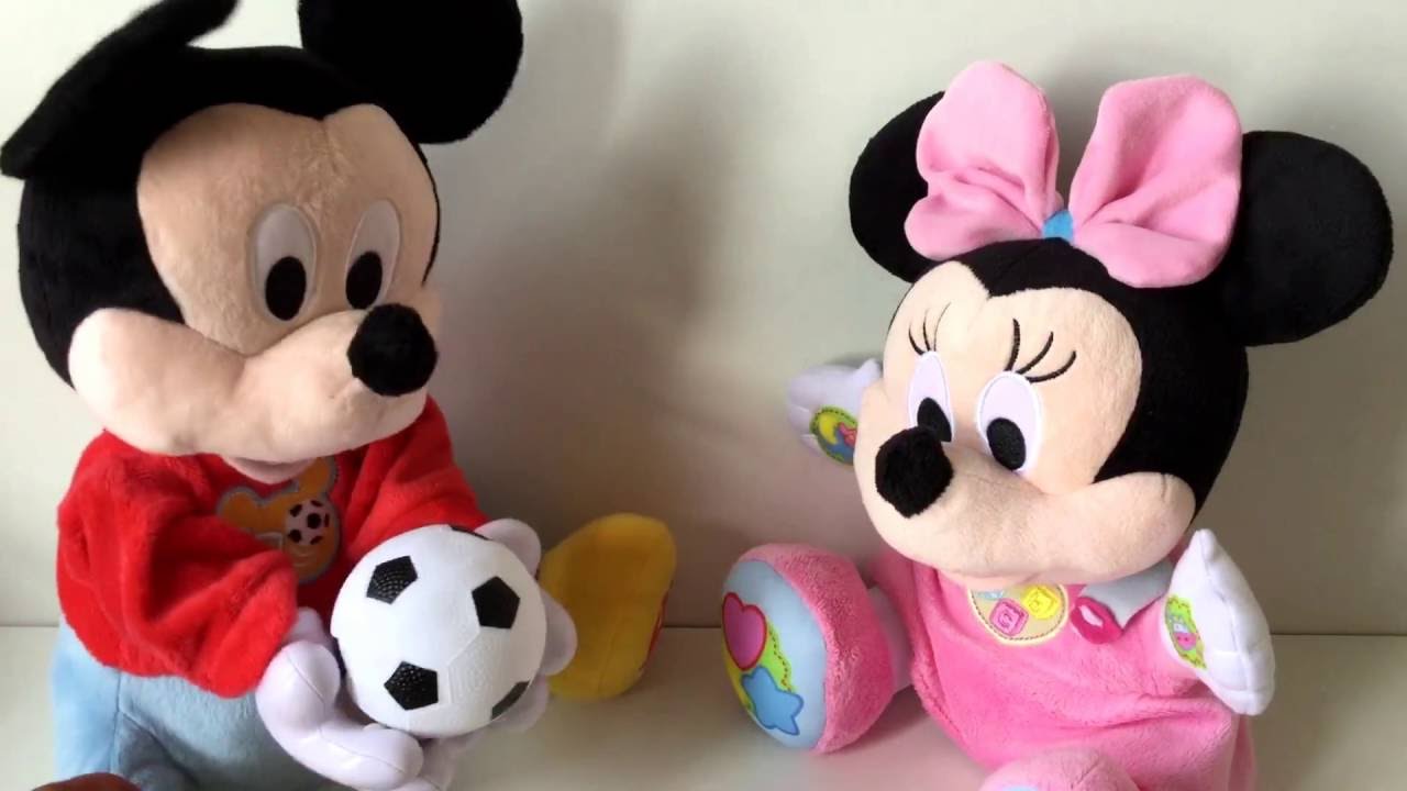 Baby Mickey Mouse Play Soccer Ball with Minnie Mouse - YouTube