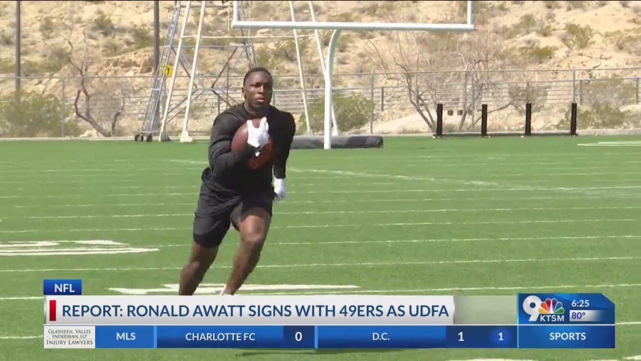 Former UTEP running back Ronald Awatt signs with 49ers - YouTube