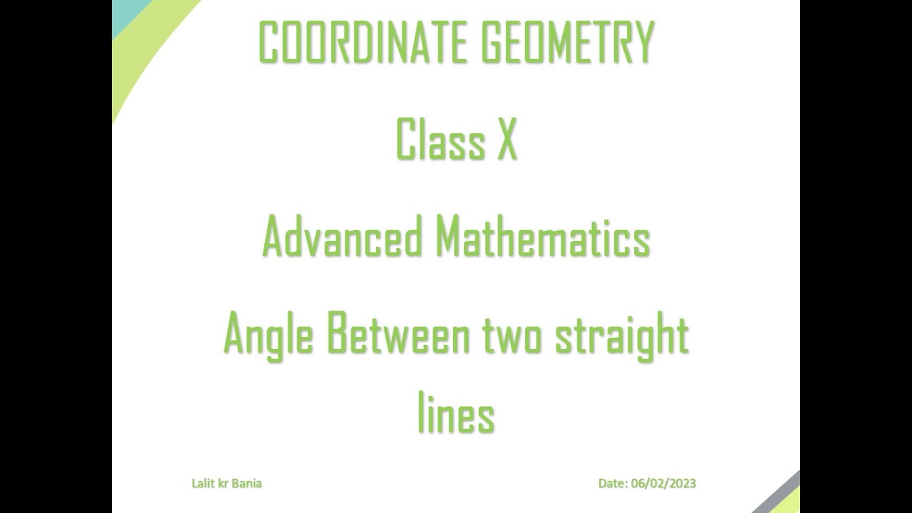 CLASS 10 ADVANCED MATHEMATICS (COORDINATE GEOMETRY) 1 - YouTube