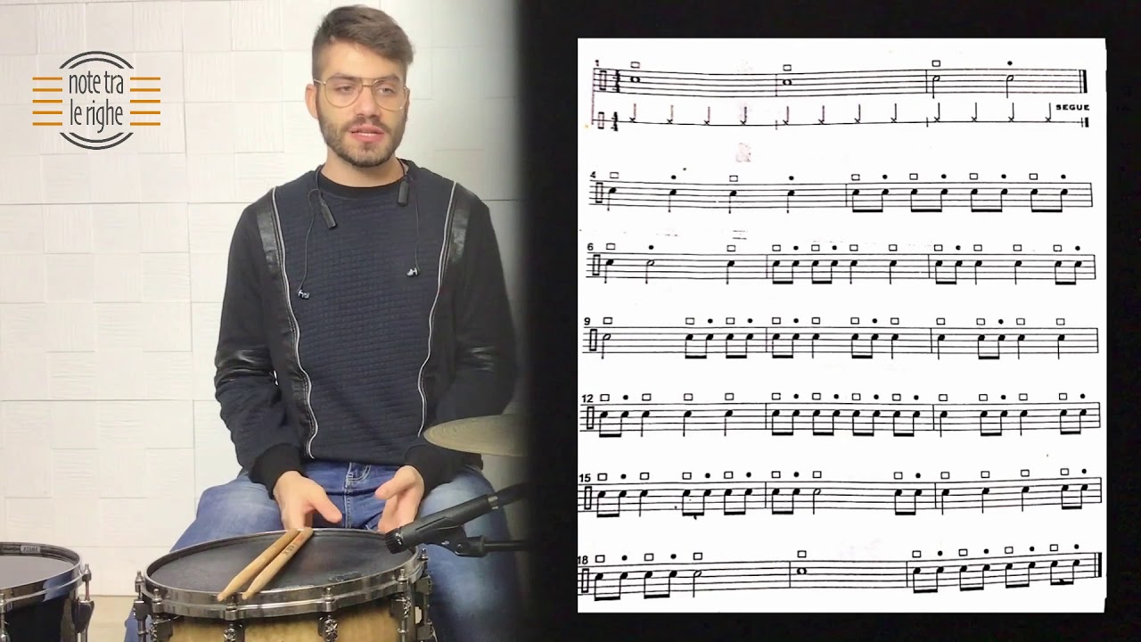 Tutorial pause e note batteria - esercizi con il pentagramma 1 - YouTube