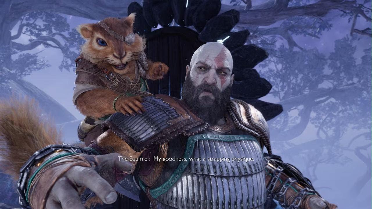 God of War Ragnarök Kratos meets the real worlds tree guardian scene ...