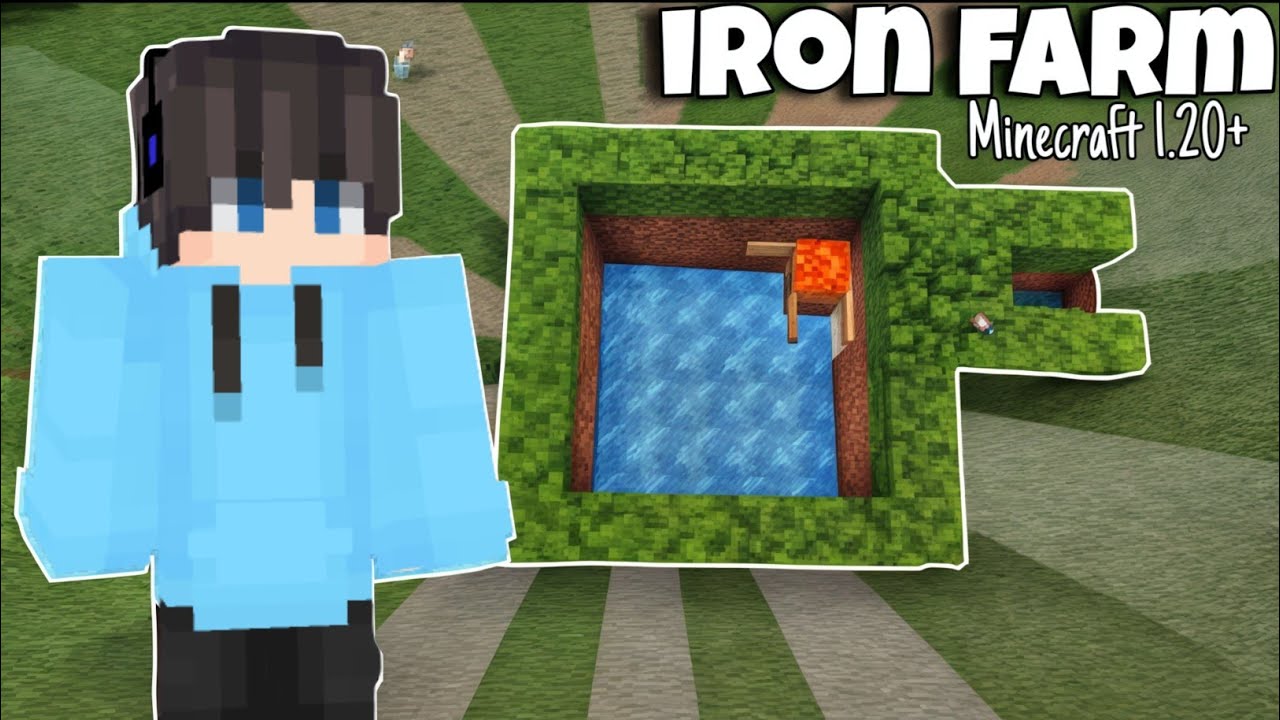 Starter Iron Farm tutorial Minecraft pocket edition| Minecraft pe 1.20 ...