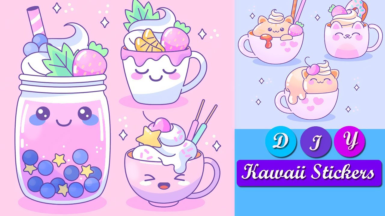 Kawaii cute food stickers without without double sided tape /cute ...