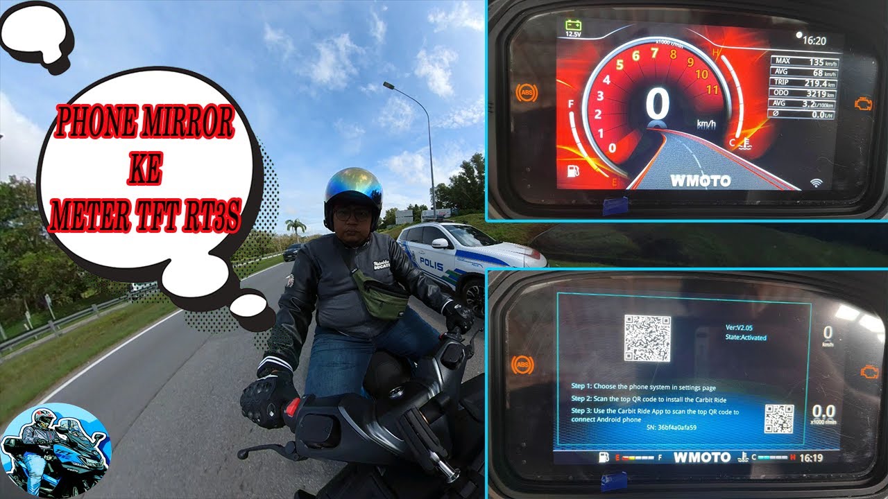 Phone mirror | TFT meter | RT3S | WMOTO - YouTube