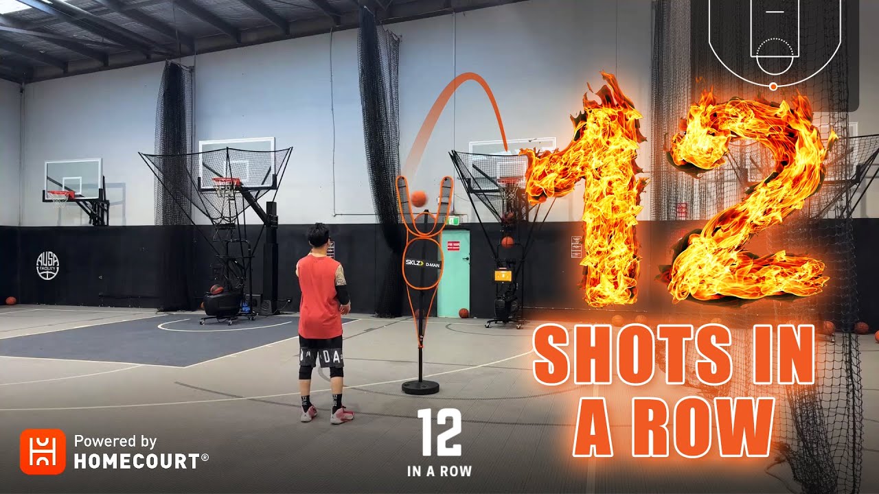 Basketball Automatic 3-pointers 12 in a row with @HomeCourtAi App 🏀 🔥 - YouTube