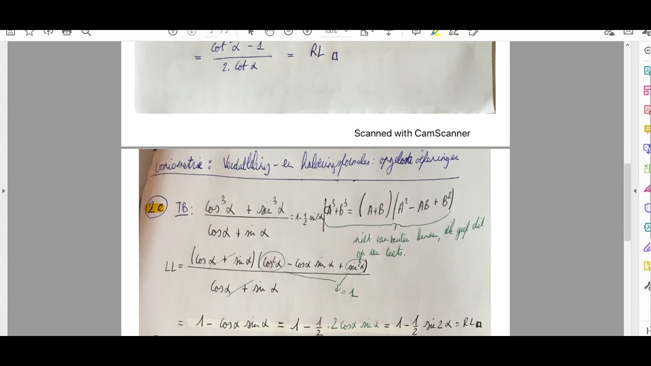 Goniometrie verdubbelingsformules oefeningen - YouTube