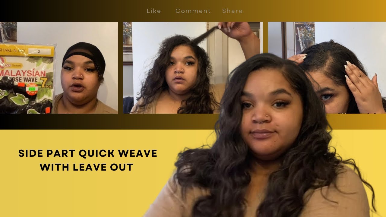Side part quick weave with leave out/ chitchat using Que by MilkyWay ...