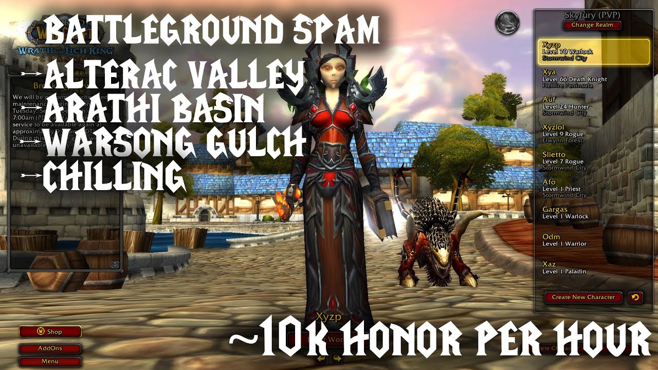 10k/hr Battlegrounds Honor Farming | Affliction Warlock | World of ...