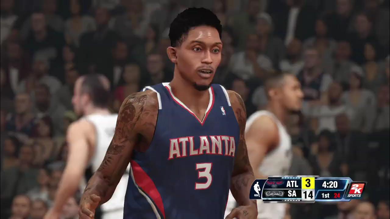 【2K14 NBA Full】Atlanta Hawks Thunder vs San Antonio Spurs - YouTube