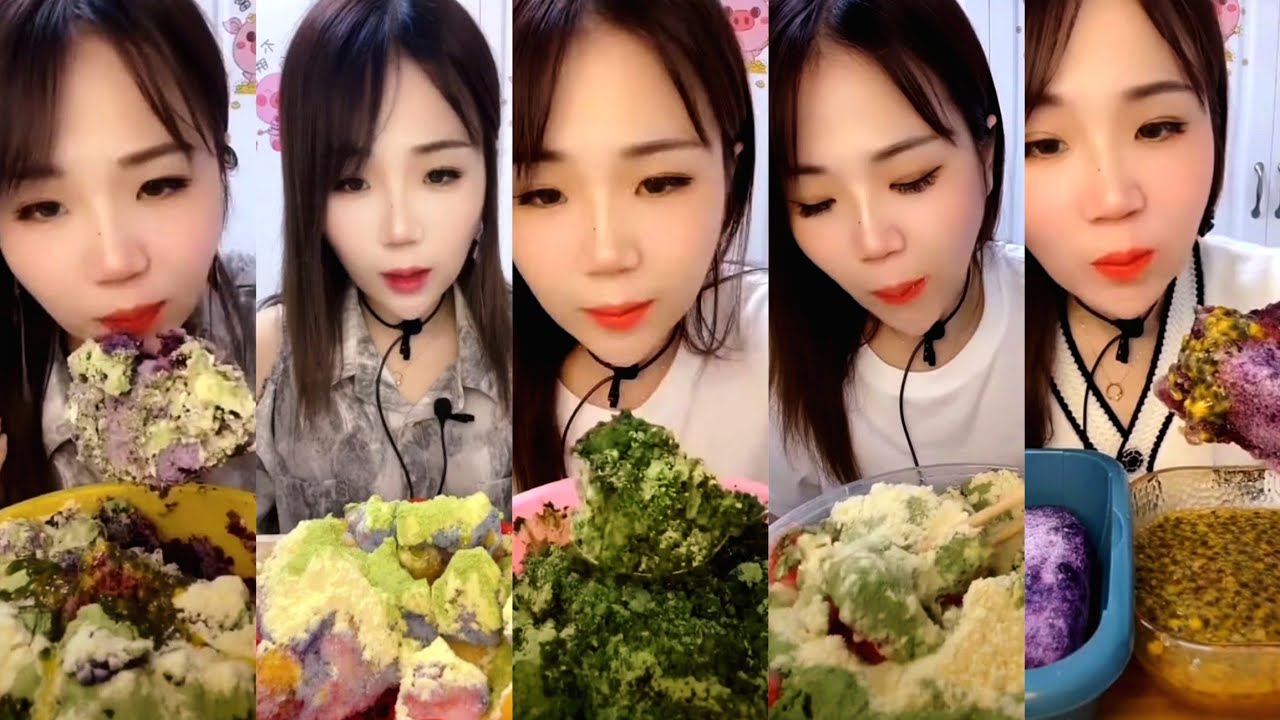 MIX REFROZEN PASSION FRUIT , MATCHA AND MILK POWDER SHAVED ICE EATING ...