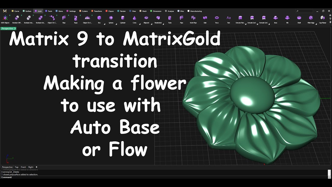 Making a flower to use with Auto Base or Flow commands - YouTube