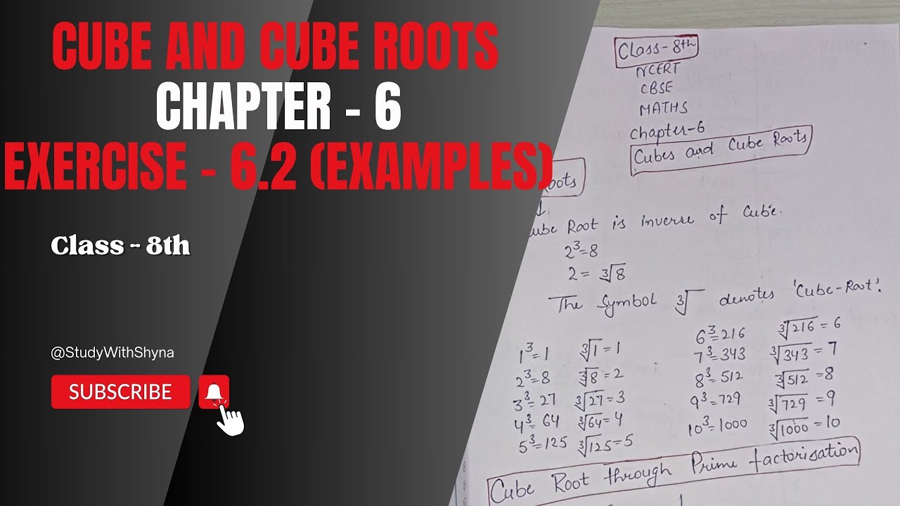 Ex - 6.2 (Examples) | Cubes and Cube Roots | Class 8th I Maths | NCERT ...