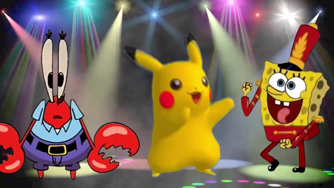 SPONGE BOB or PIKACHU DANCE / Губка боб и Пикачу танцуют - YouTube