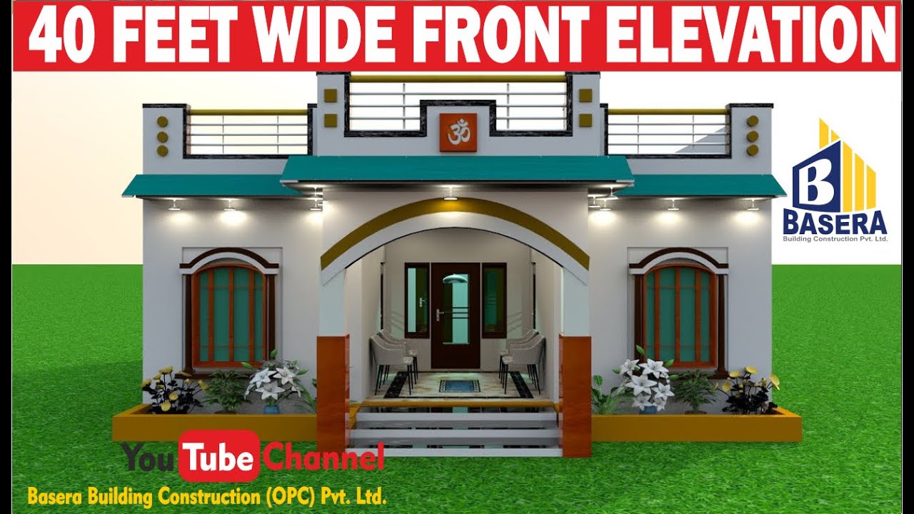 40 feet wide front elevation - YouTube