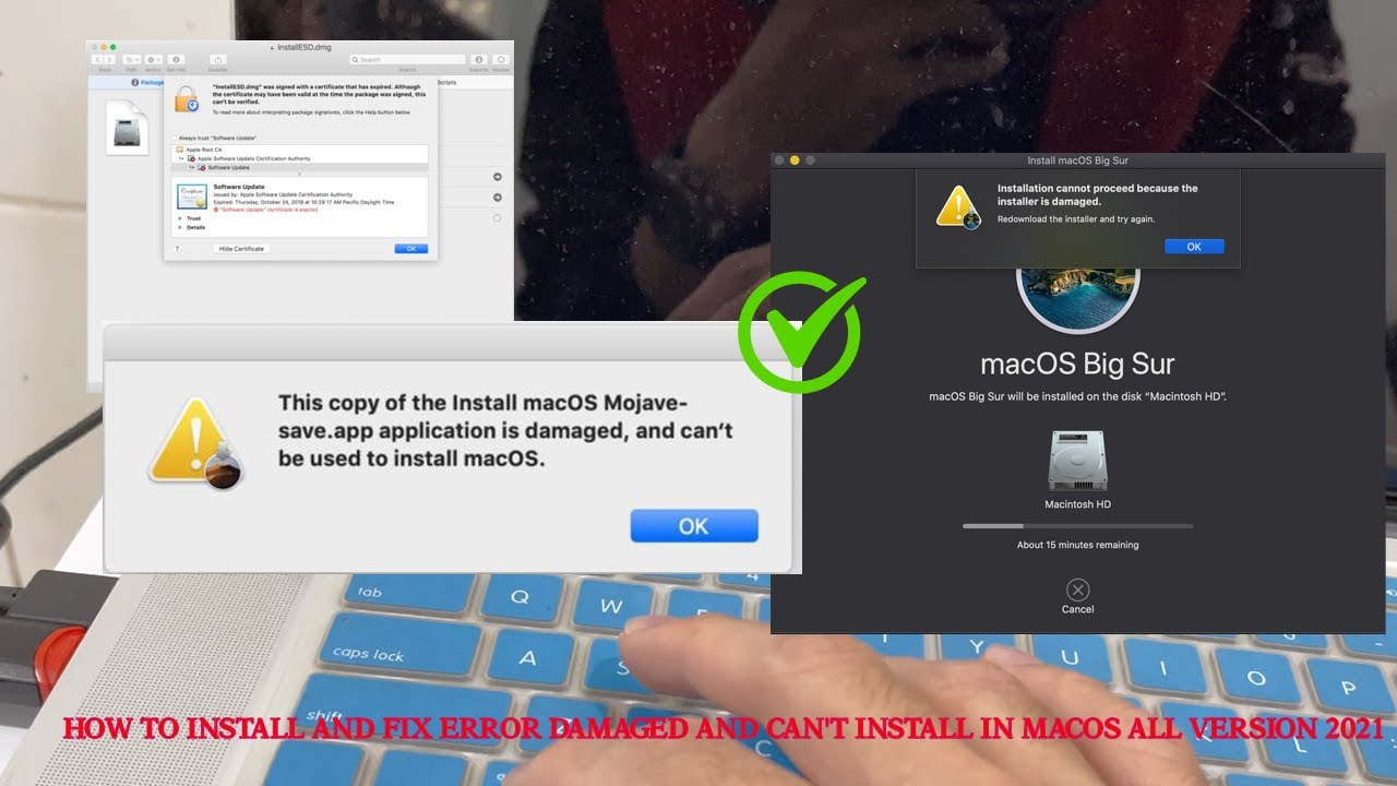How to Install and Fix Error damaged and can't install in macOS all ...