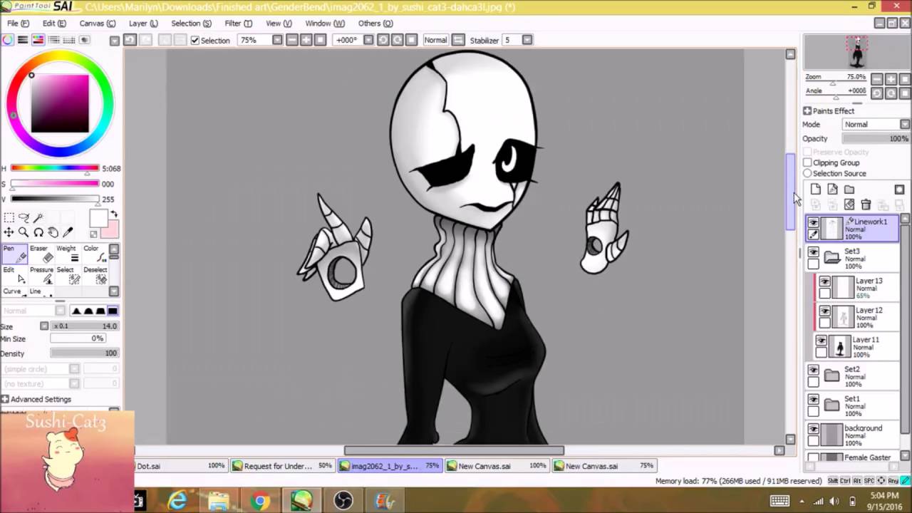 Female Gaster-speedpaint - YouTube