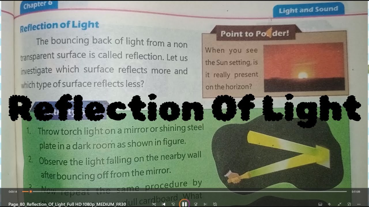 [ Reflection Of Light Page 80 Grade 5th Science ] [ Light Reflection ...