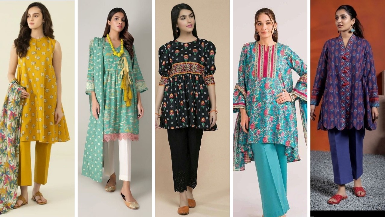 Casual wear short frocks on simple printed fabric | simple printed ...