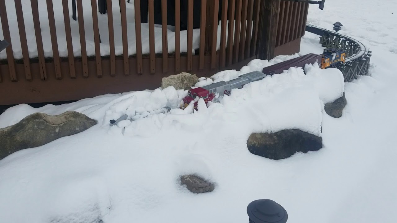 G Scale Trains Snow Plow Part 3 - YouTube