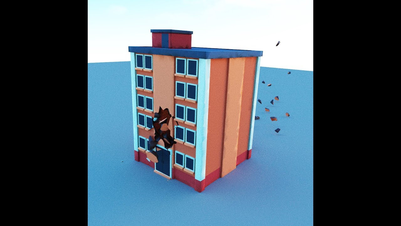 Low Poly Building Destruction Scene Test - YouTube
