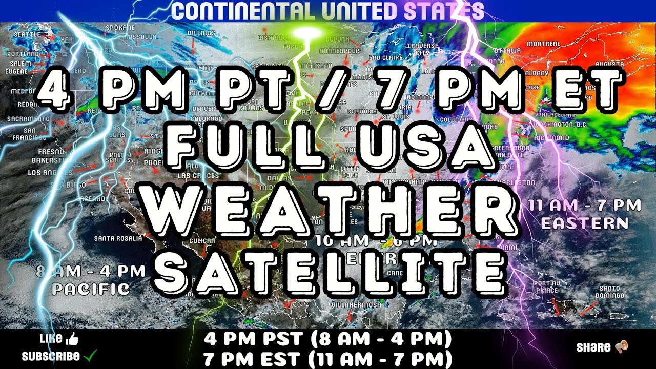 4pm PT/7pm ET USA Sun Feb 16 Latest Weather Satellite Video Animation ...