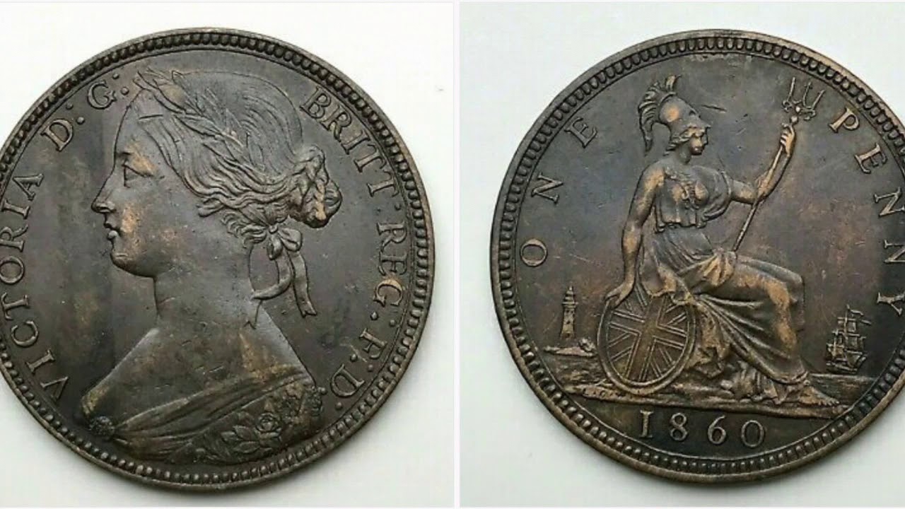 UK 1860 One Penny Coin WORTH? Queen Victoria - YouTube