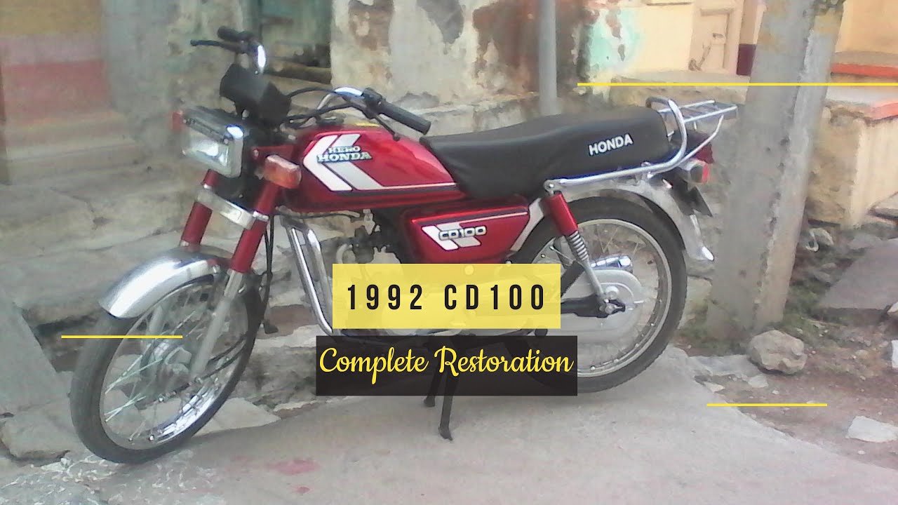 30 years old Hero Honda CD100 complete restoration - YouTube