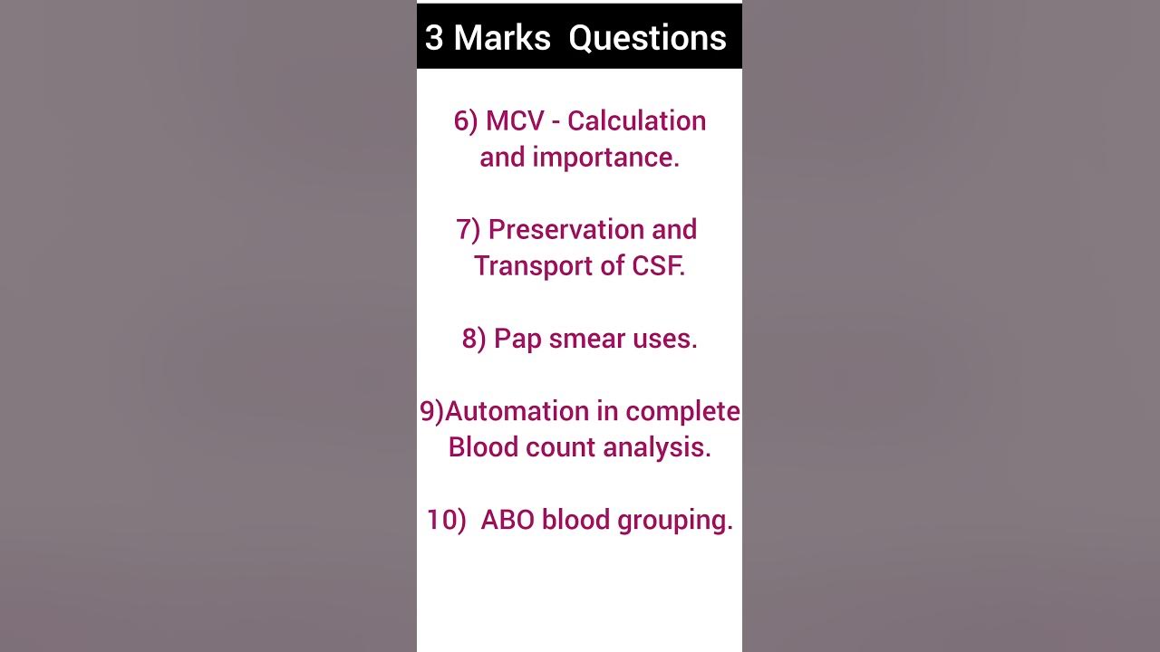 Pathology important questions|2 DMLT| #exam #paramedicaleducation - YouTube