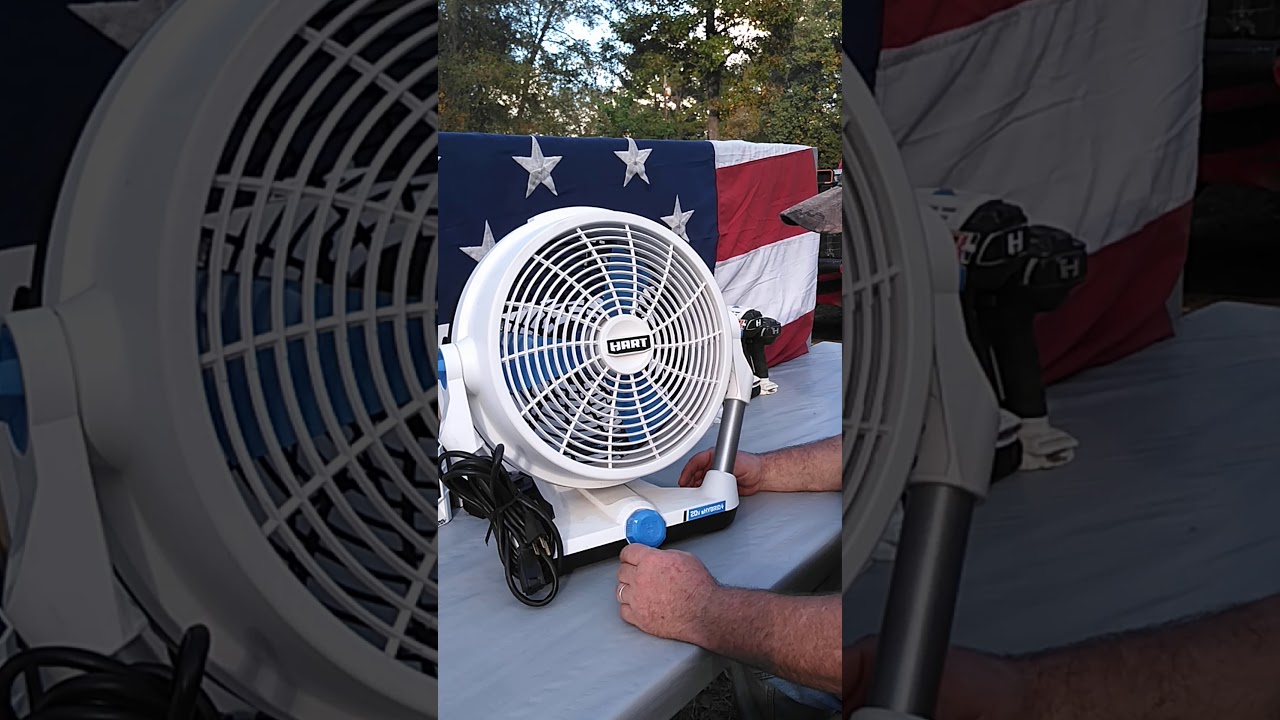 Hart 20v hybrid fan - YouTube
