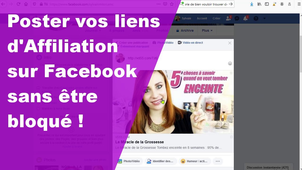 Poster des liens d'affiliation sur Facebook, sans être bloqué - YouTube