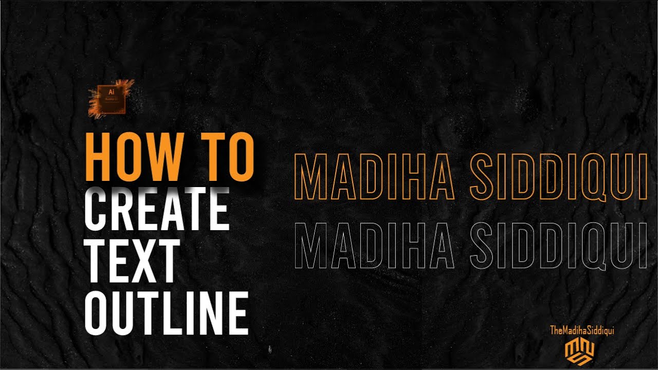 How to Create Text Outline Adobe Illustrator - YouTube