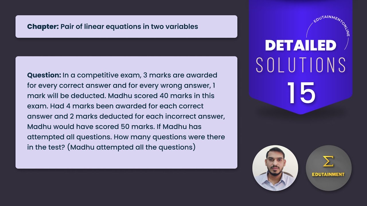 In a competitive exam, 3 marks are to be awarded for every correct ...