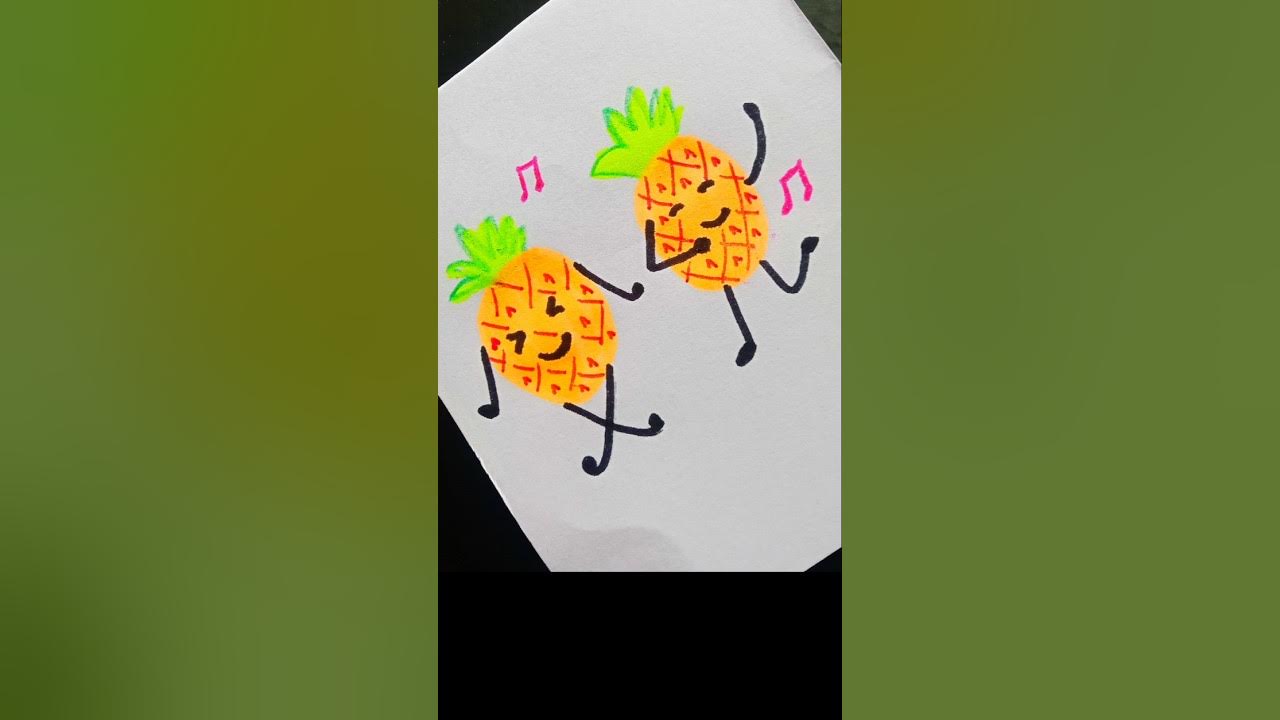 Drawing pineapple friends🍍🍍#shortsfeed #friendship #drawingtutorial # ...