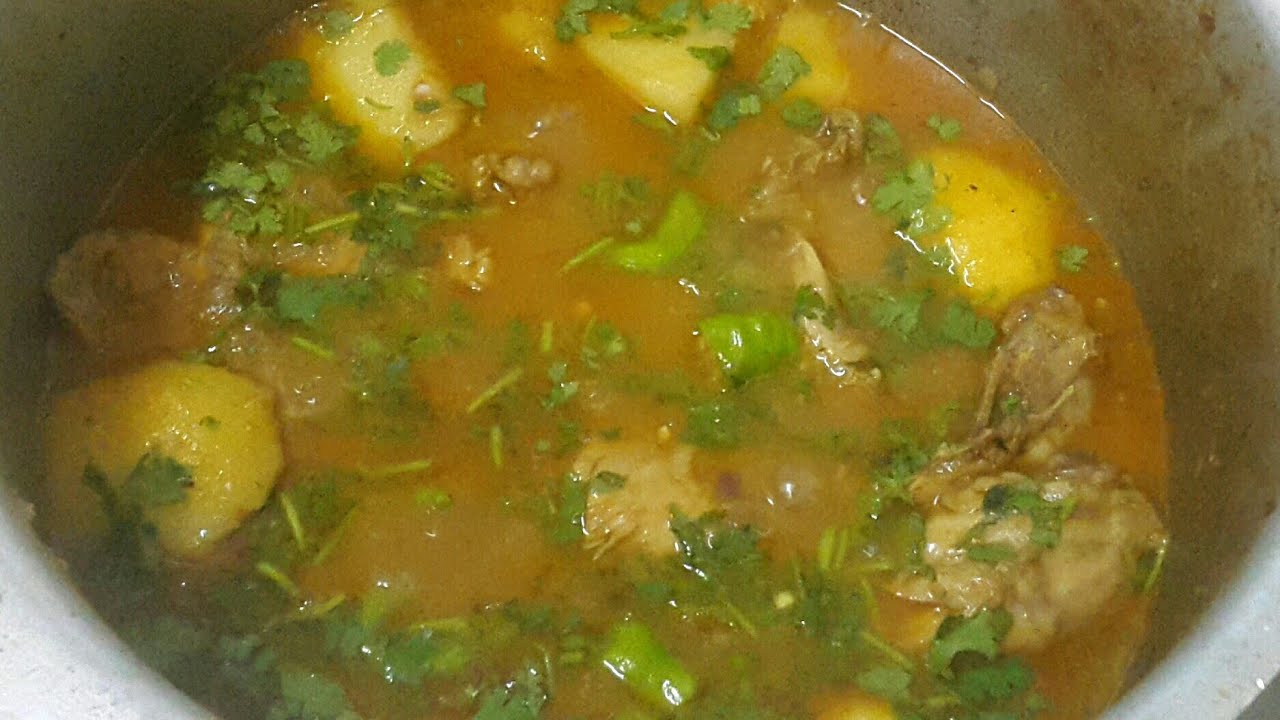 Chicken Aloo Shorba Recipe.. How to make Chicken aloo Gravy.. Chicken ...