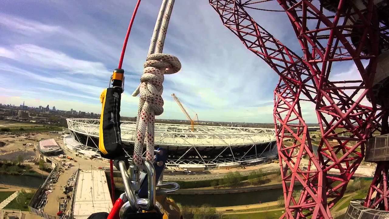 Dave abseiling down the Arcelormittal Orbit - YouTube
