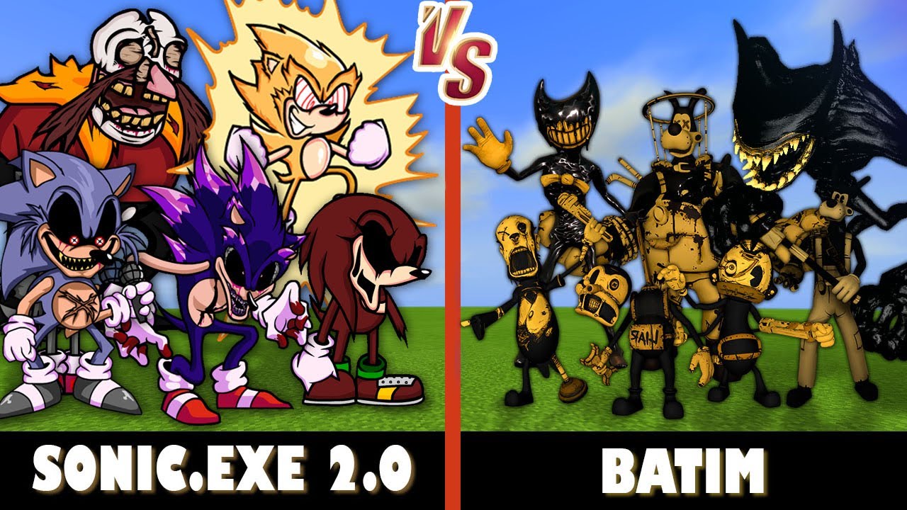 FNF Sonic.EXE 2.0 vs. Bendy and the Ink Machine | Minecraft (INTENSE ...