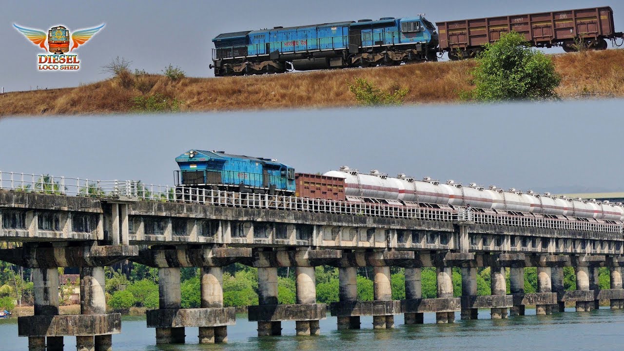 A MARVELOUS BLUE BEAST with a White Freight Train !! Indian Railways ...