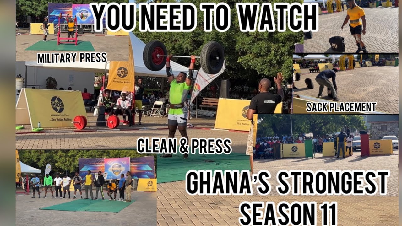 Ghana Strongest Season 11 Week 1 Shoulders 140kg Sack placement 90kg to ...