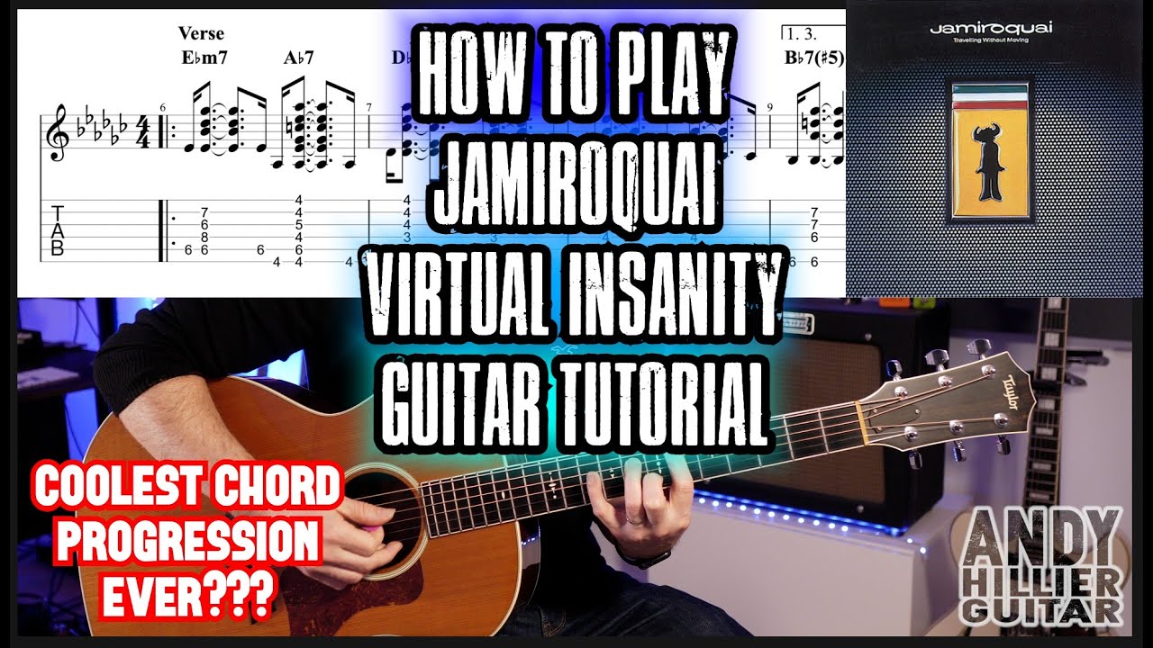 How to play Jamiroquai - Virtual Insanity Guitar Tutorial (Full song ...