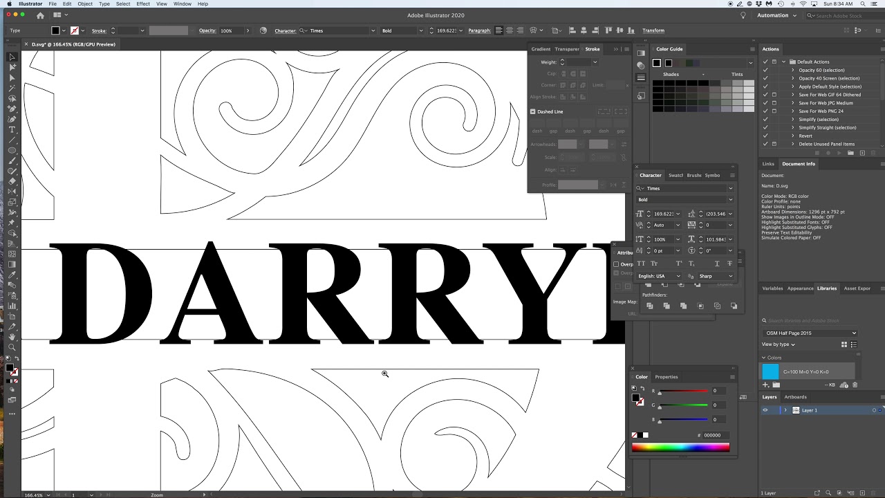 Adobe Illustrator - Adding Names to Letter Monograms - YouTube