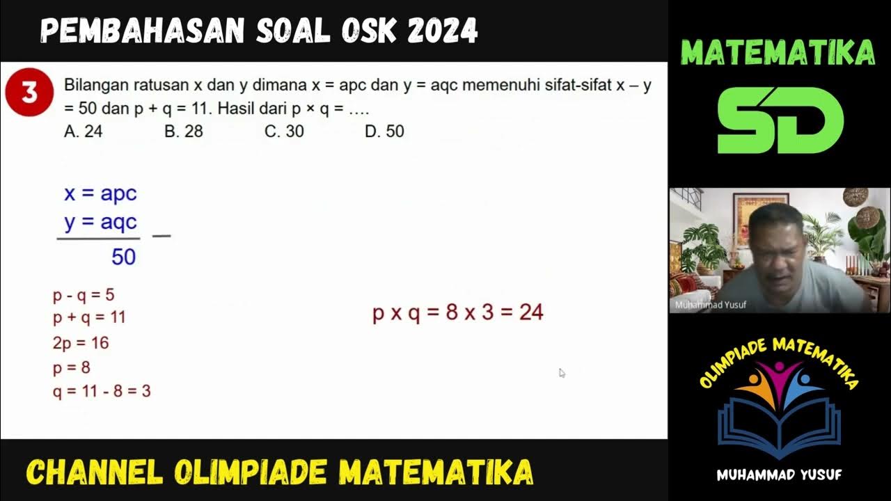 Pembahasan Soal OSK Matematika SD Tahun 2024 Bagian I - YouTube