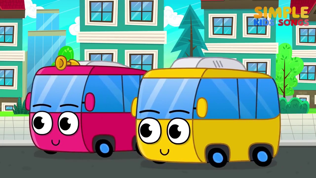 The Wheels on the Bus Cartoon Nursery Rhymes Baby Songs Kindergarten ...
