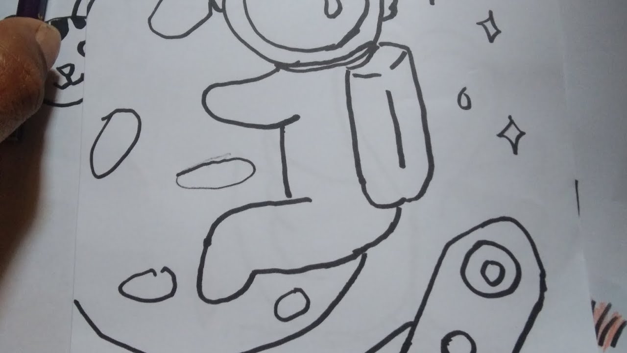cara mudah membuat gambar roket astronot untuk pemula @yonotdraw - YouTube