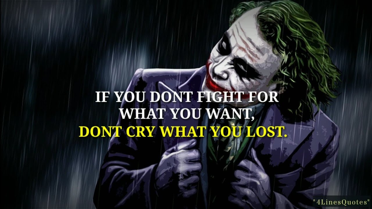 MOST POWERFUL JOKER QUOTES 2020 | MOTIVATIONAL QUOTES | 4LINES QUOTES ...